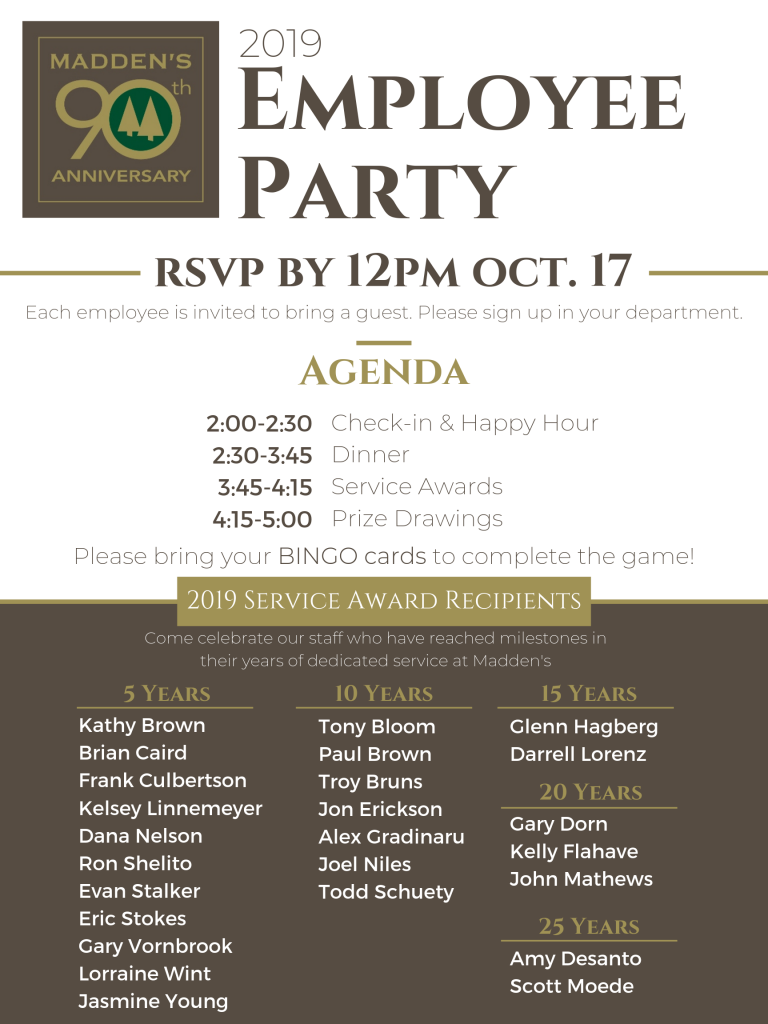 2019 Employee Party (1) | Madden’s on Gull Lake
